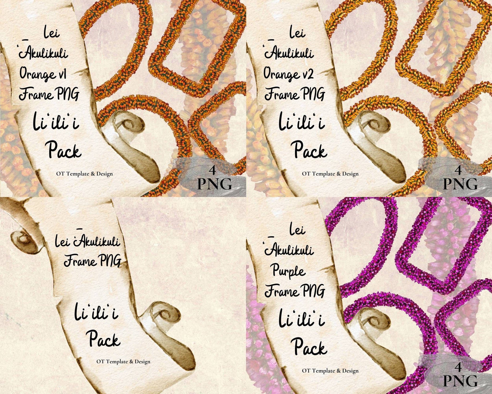 Akulikuli Lei | Hawaiian Frame PNG Liʻiliʻi Pack | Digital Download ...