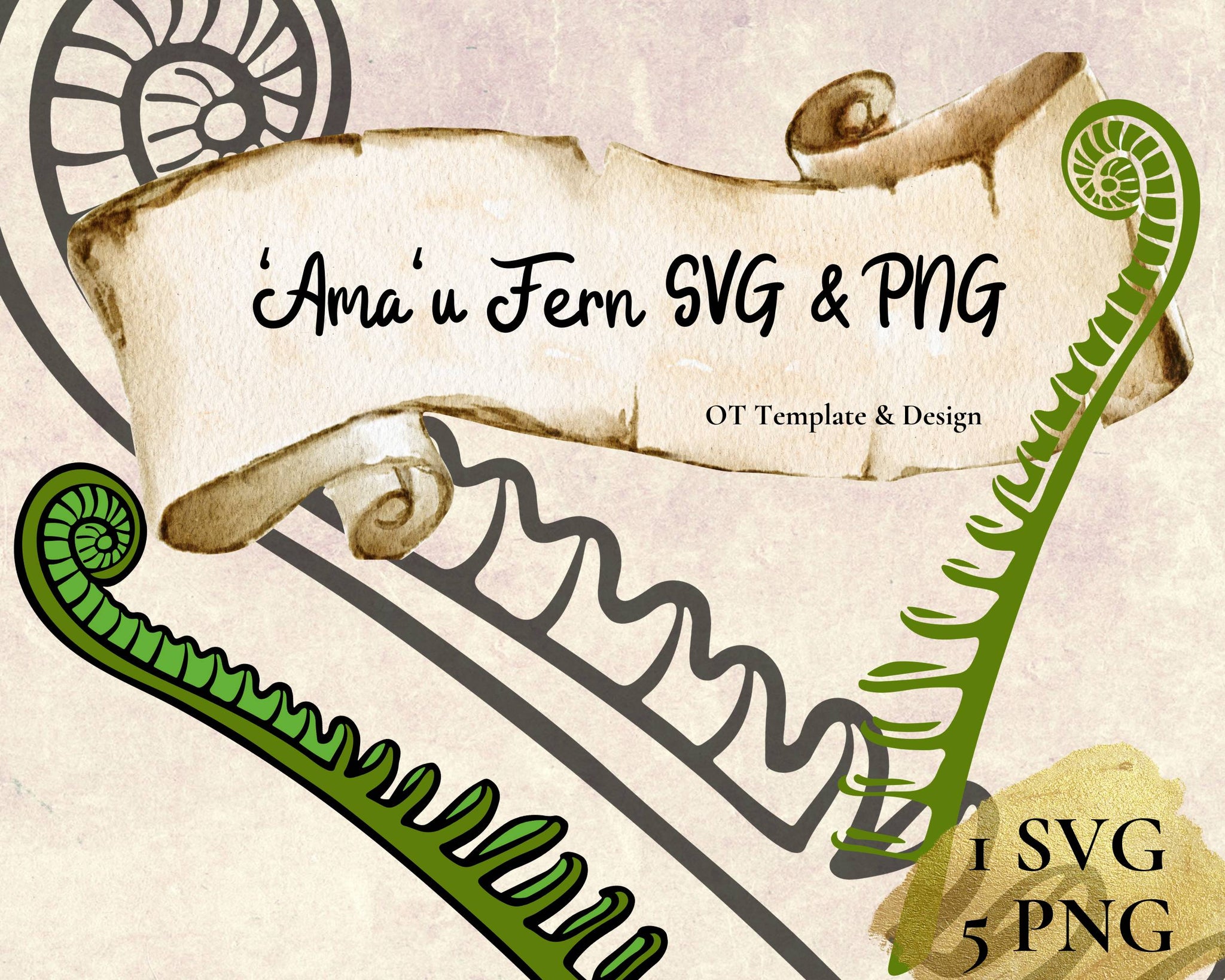 Amau Fern SVG PNG | Hawaiian Nature Clipart Bundle | Digital Download ...