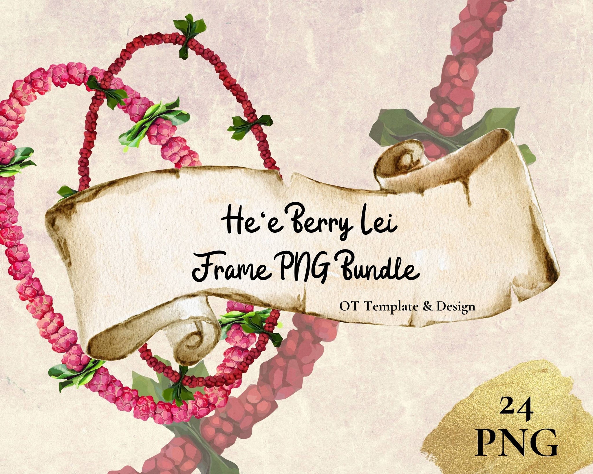 Hee Berry Lei | Hawaiian Frame PNG Bundle | Digital Download – onYva TECH
