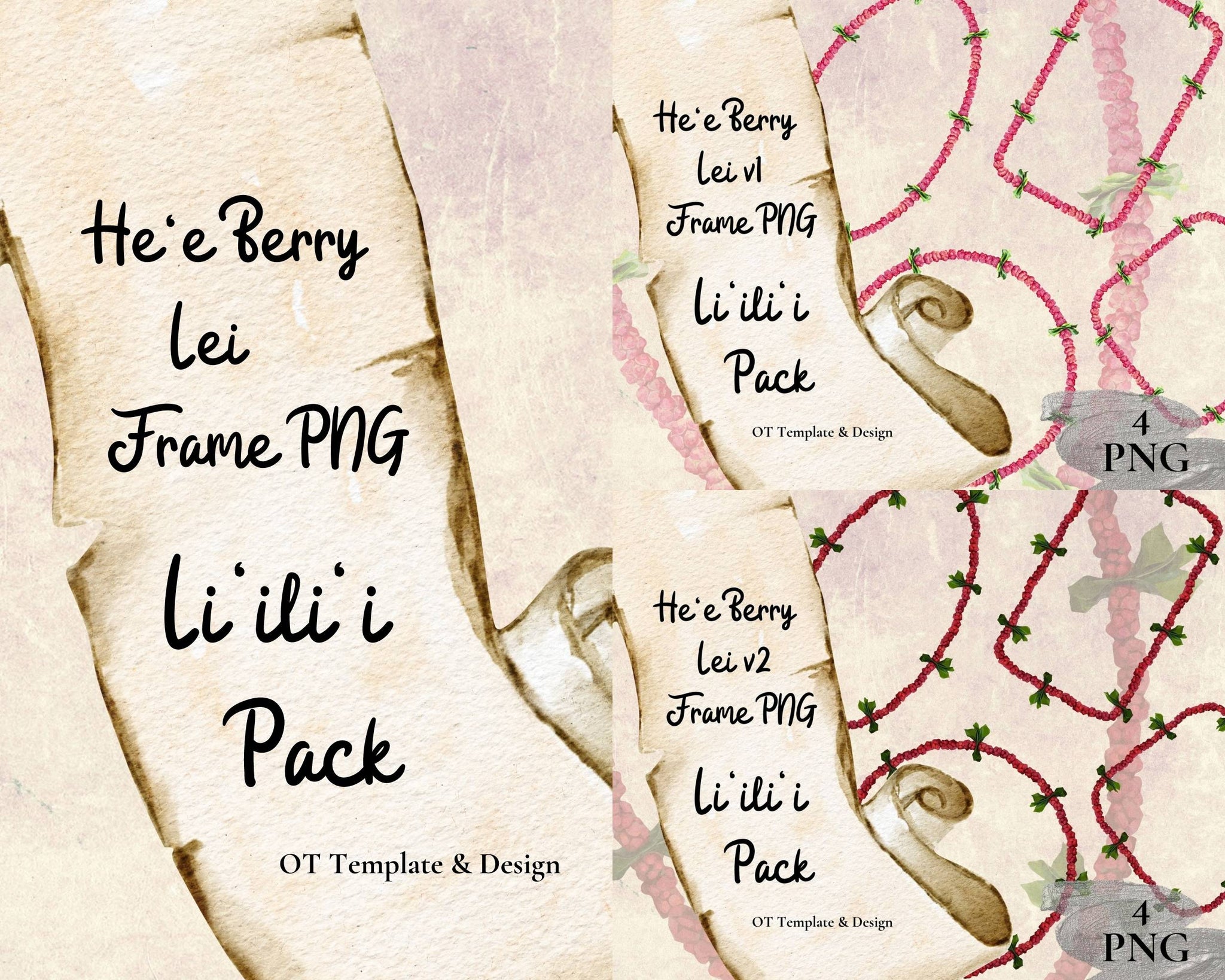 Hee Berry Lei | Hawaiian Frame PNG Liʻiliʻi Pack | Digital Download ...