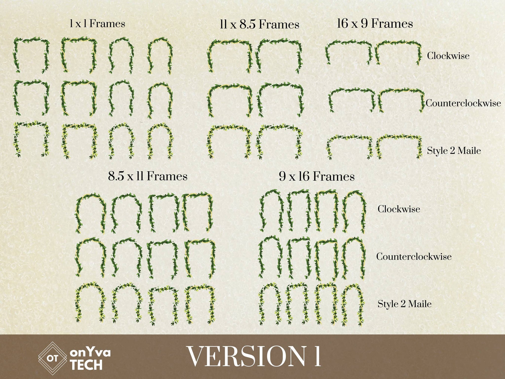 Maile Pikake 2-strand Open Lei | Hawaiian Frame PNG Bundle | Digital D ...