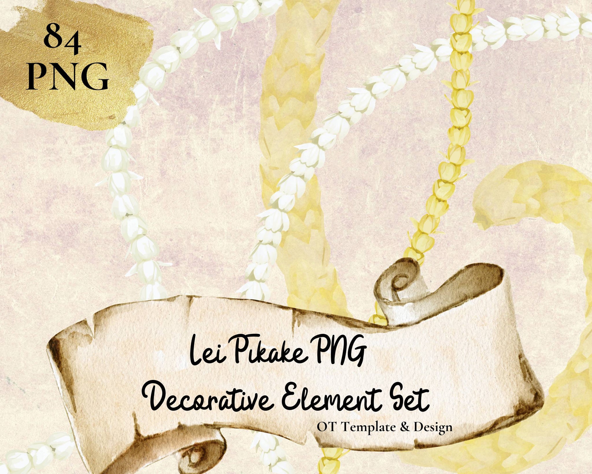 Pikake Lei | Hawaiian PNG Decorative Element Set | Digital Download ...