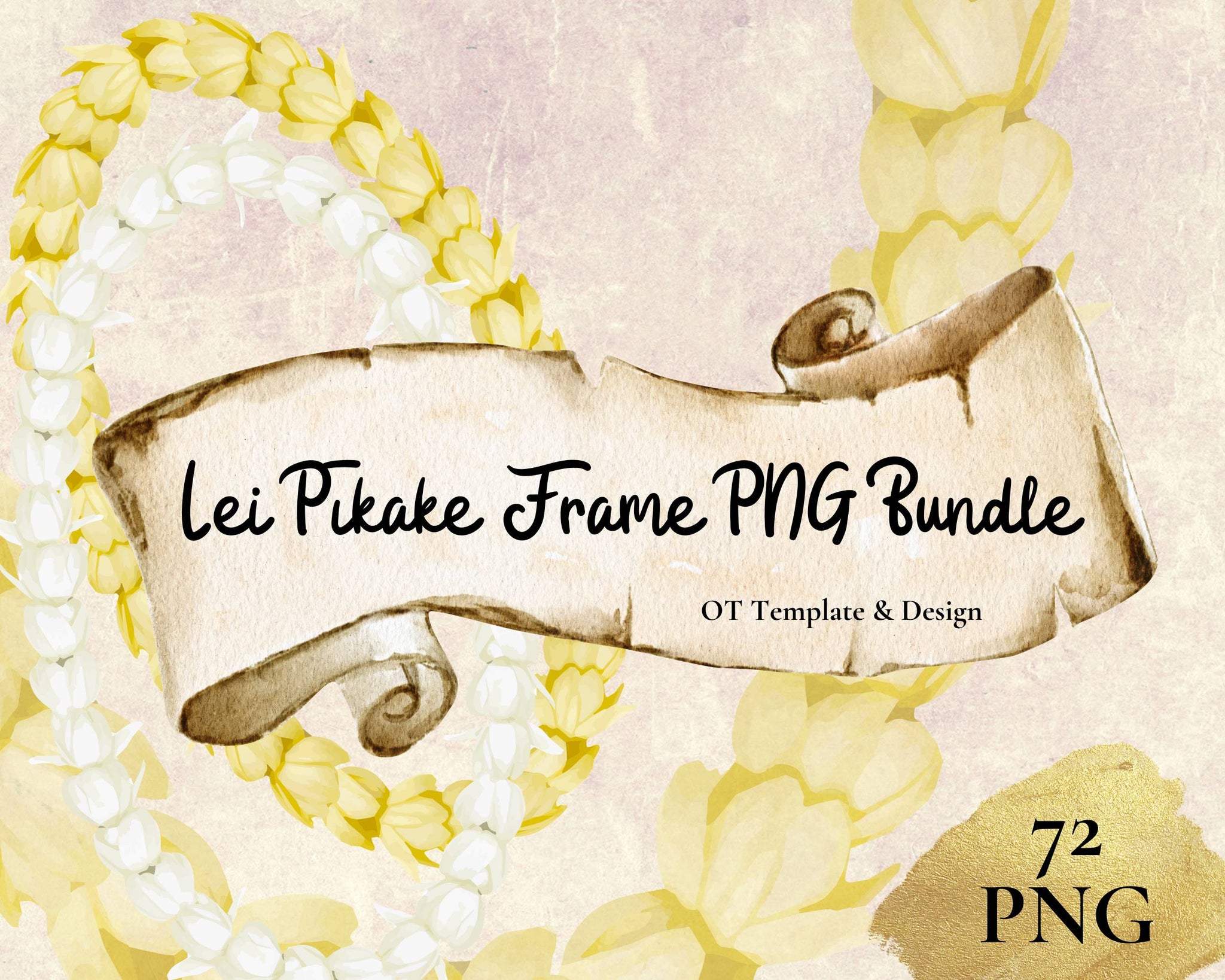 Pikake Lei | Hawaiian Frame PNG Bundle | Digital Download – onYva TECH